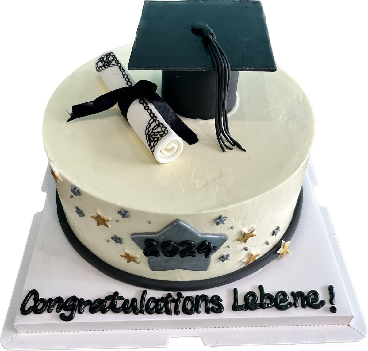 Graduation Buttercream Fondant Cake – Angelscake